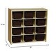 Contender 12 Compartment Storage Unit With Brown Bins, Cubby Organizer ...
